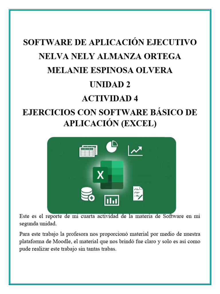 ACTIVIDAD 4 - MELANIE ESPINOSA OLVERA | PDF | Microsoft Excel | Informática