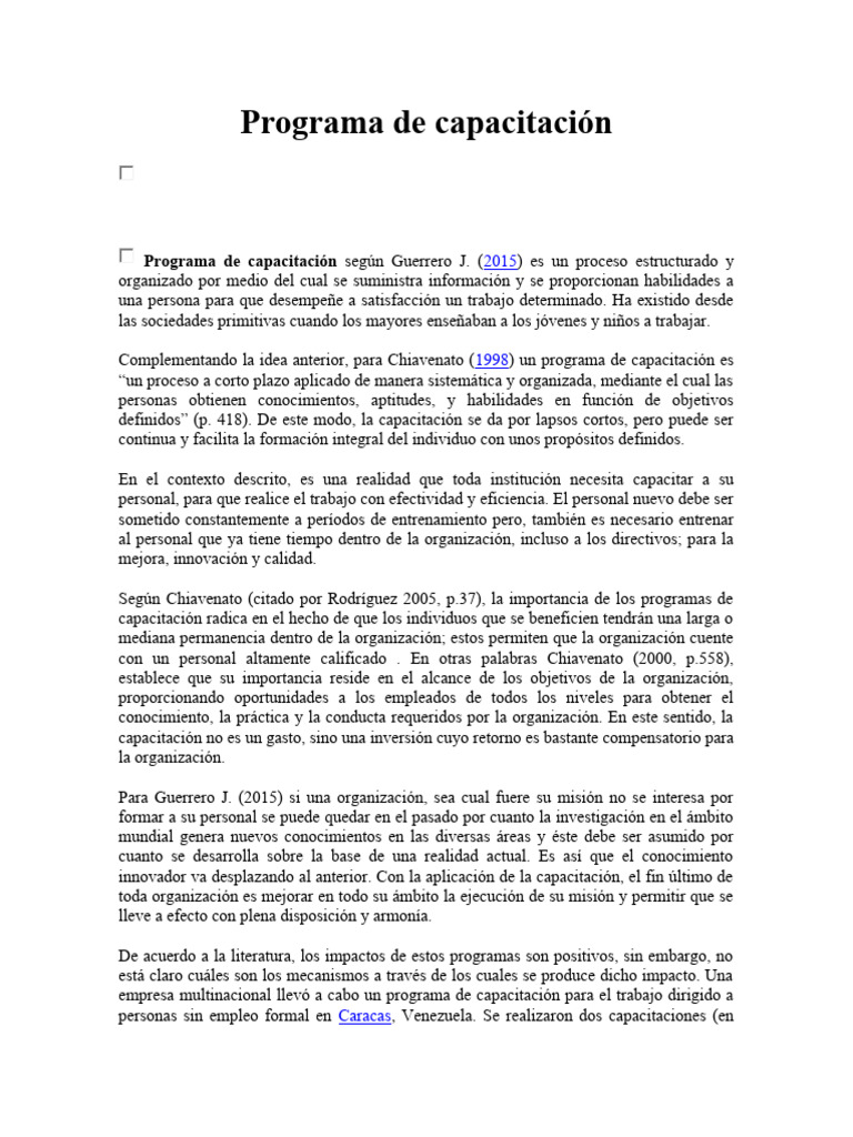 Definicion de Programa de Capactacion | PDF | Empleo