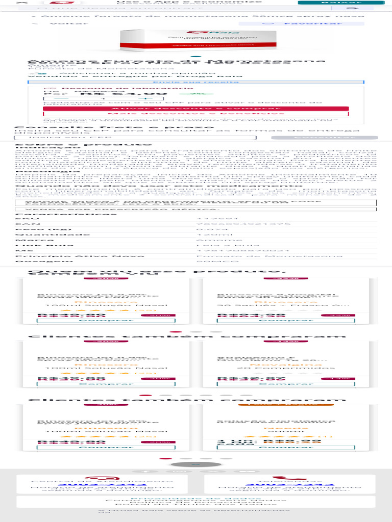 Amome 50mcg Spray Nasal Com 120 Acionamentos Droga Raia | PDF | Alergia ...