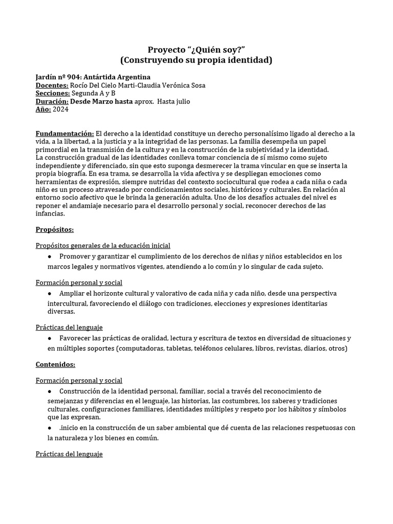 Proyecto Identidad | PDF