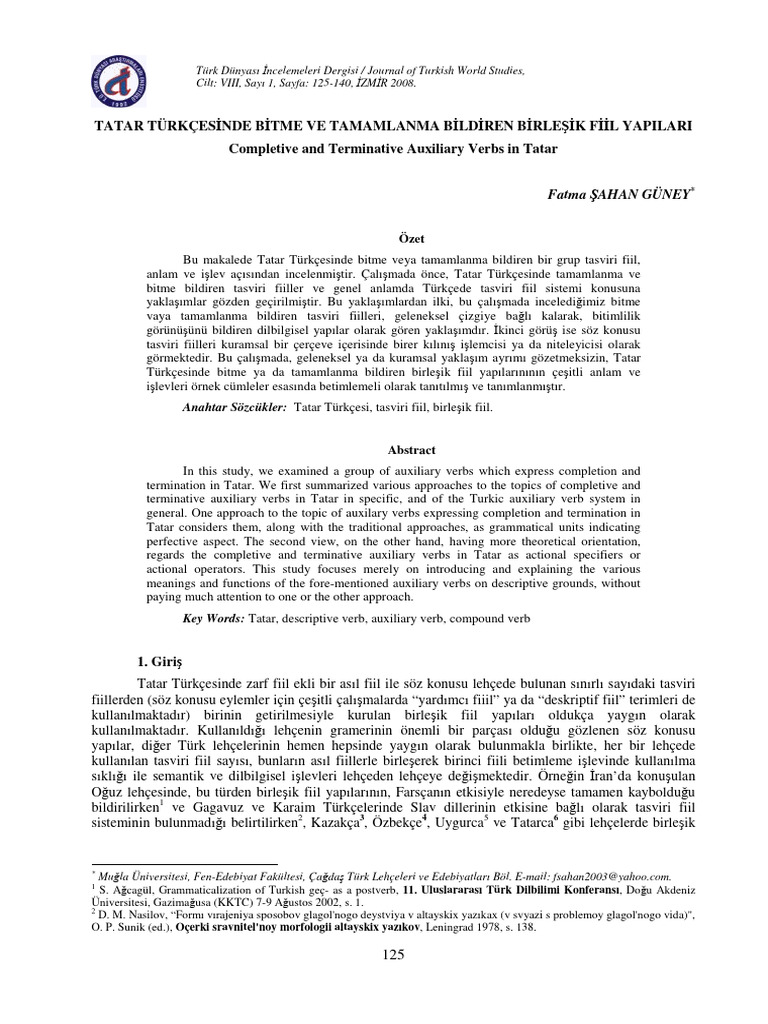 Tatar T RK Es Nde B Tme Ve Tamamlanma B LD Ren B Rle K F L Yapilari (#380286) - 406332 | PDF