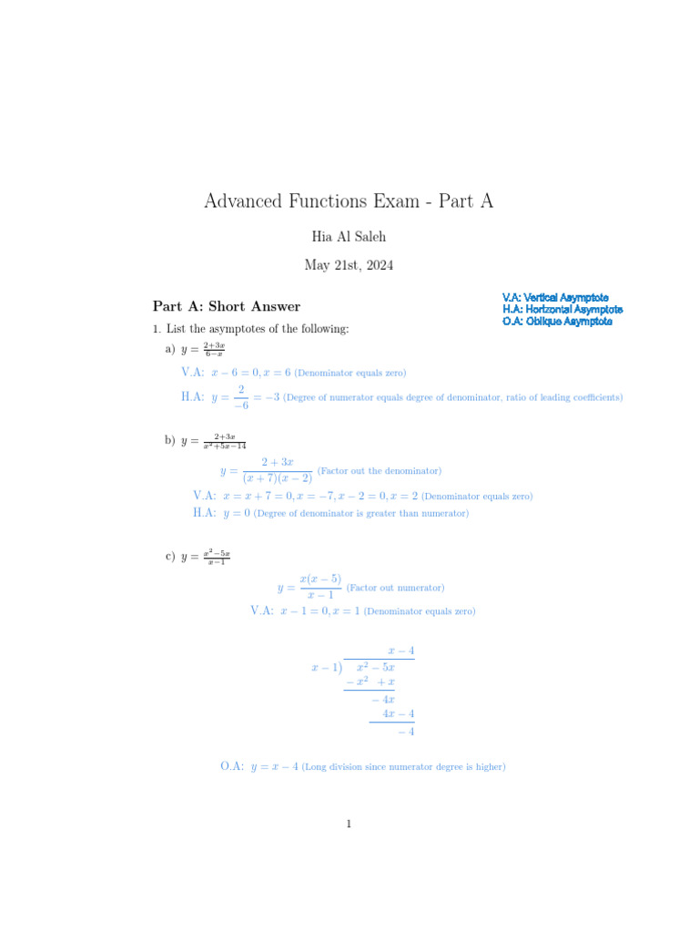 MHF4U - Advanced Functions FSE | PDF | Trigonometric Functions | Derivative