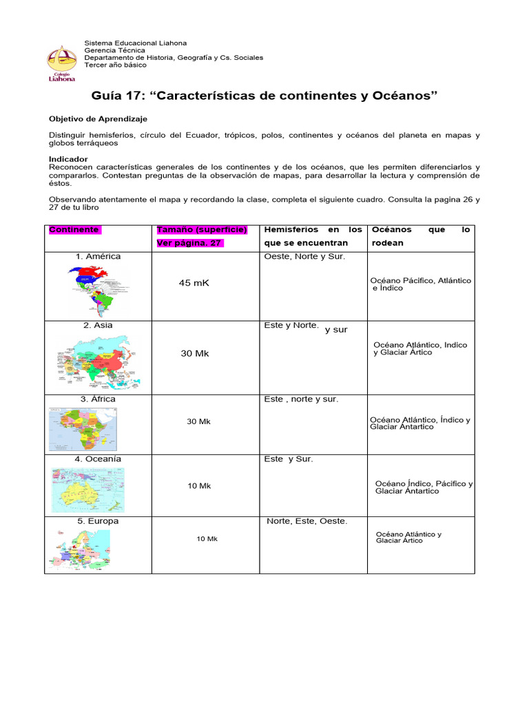 Mapa de los 7 continentes y océanos | PDF | Océanos | océano Atlántico