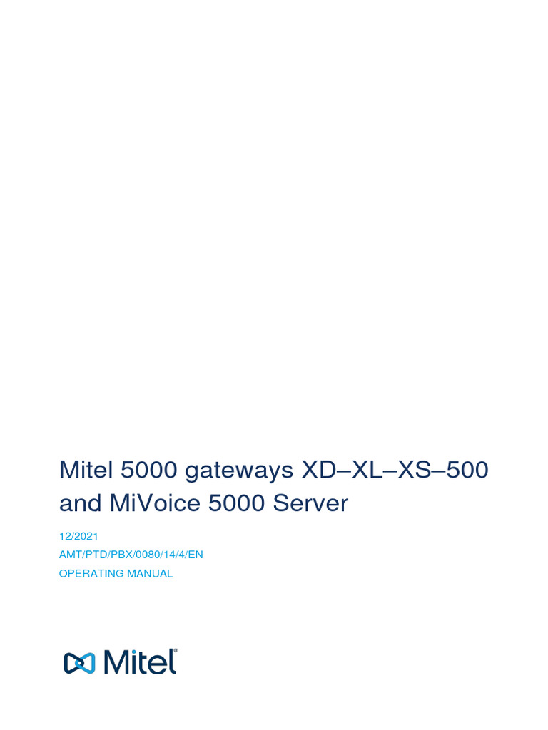 21_Mitel 5000 Gateways and MiVoice 5000 - Operating Manual | PDF ...