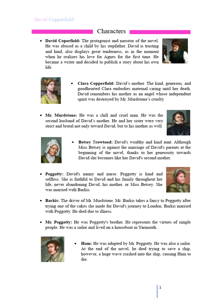 Classic Novel Character Guide | PDF | David Copperfield