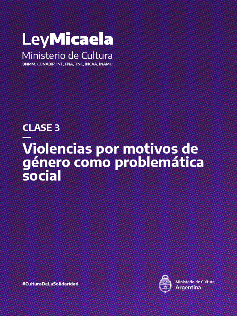 Cuadernillo Clase 3 - Ley Micaela 2° Cohorte | PDF | Violencia | La violencia contra las mujeres