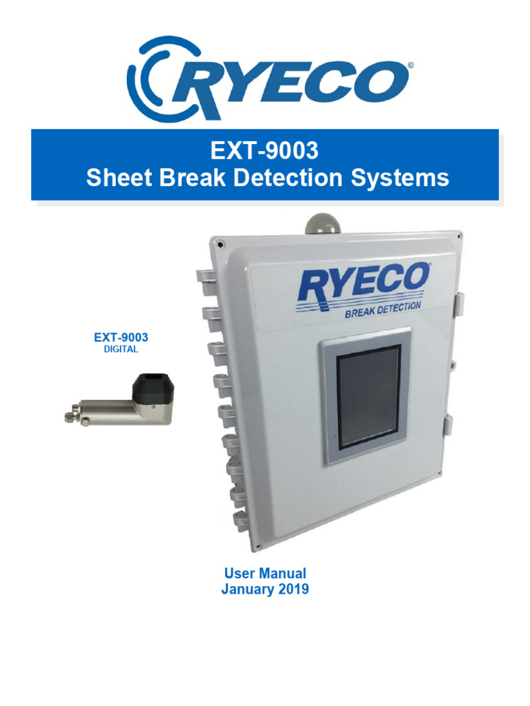 RYECO EXT-9003 System User Manual | PDF | User Interface | Relay