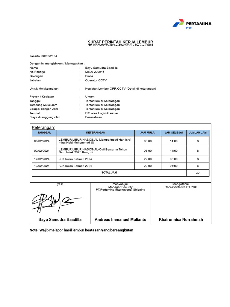 SPKL - Febuari 2024-Bayu Samudra Baadilla | PDF