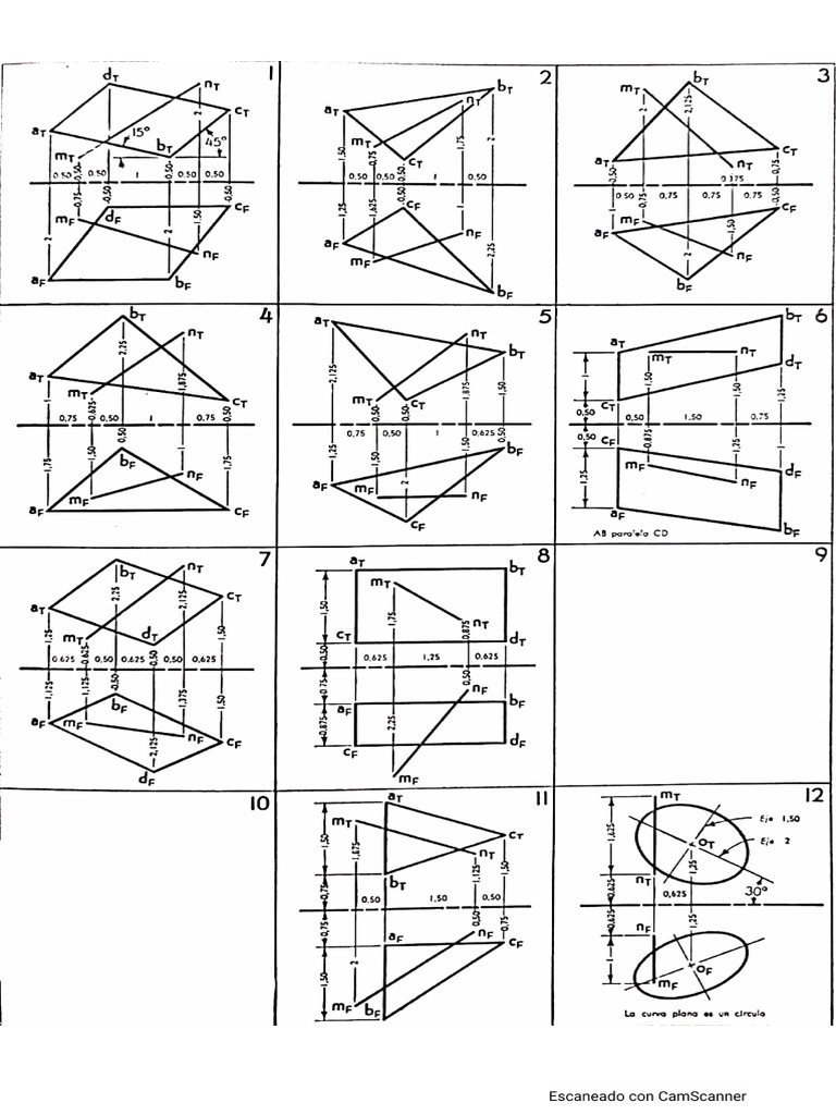 Intersecciones Linea-Plano y Plano-Plano | PDF
