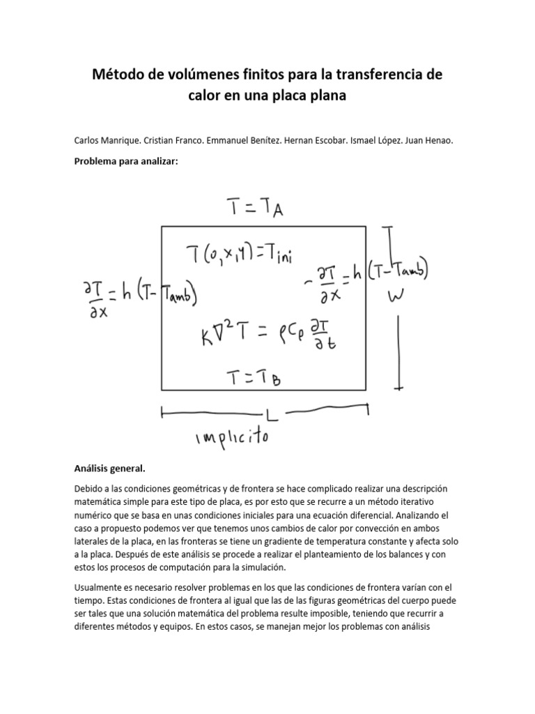 Volumenes Finitos | PDF | Análisis numérico | Ecuaciones