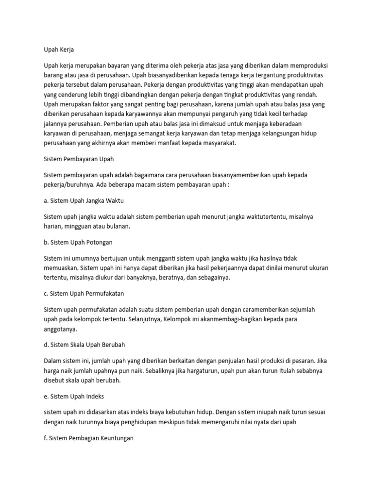 Upah Kerja-WPS Office | PDF