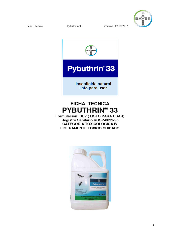 Pybuthrin 33 Ficha Tecnica | PDF | Insectos | Alimentos