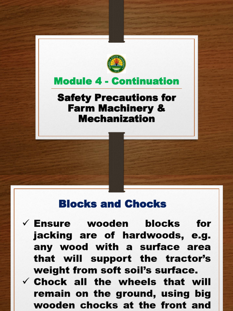 Module 4 (2) - Safety Precautions For Farm Machinery - Mechanization-CONTINUATION | PDF | Wheel ...