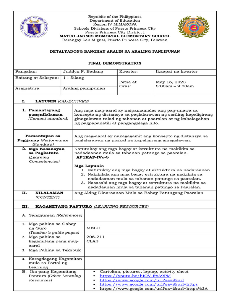 Final Demo Dlp in AP Mjmes Ok | PDF