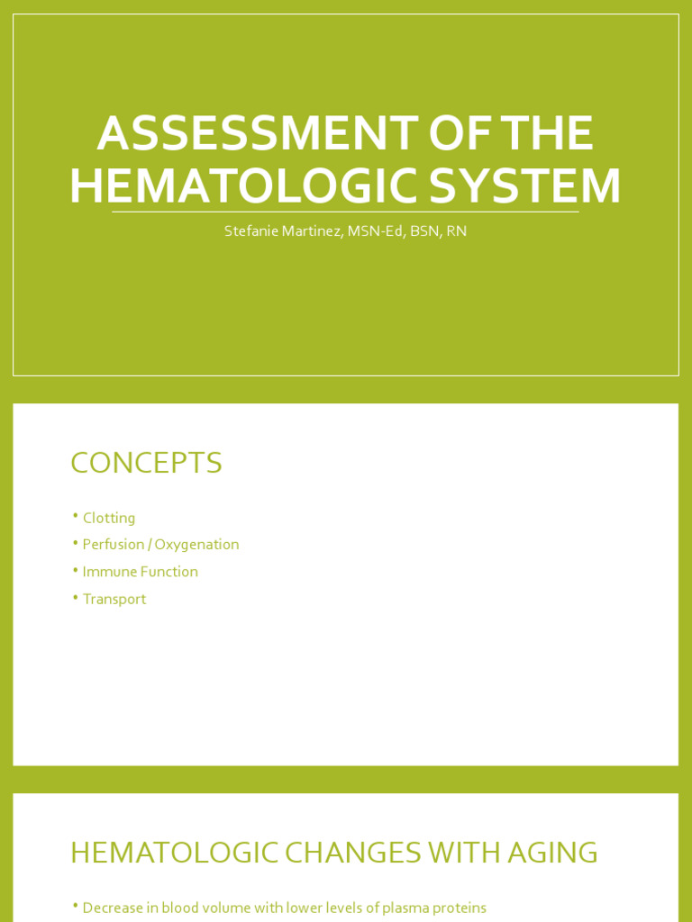 Assessment of The Hematologic System | PDF | Coagulation | Blood