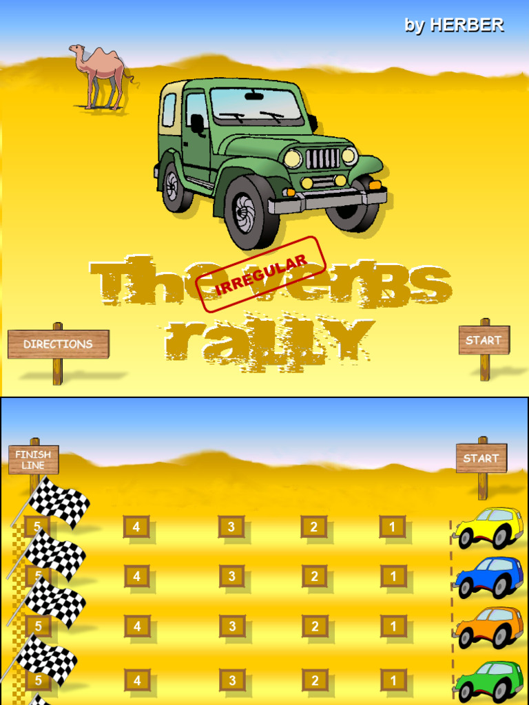 The Verbs Rally PPT Fun Activities Games Games 44438 | PDF