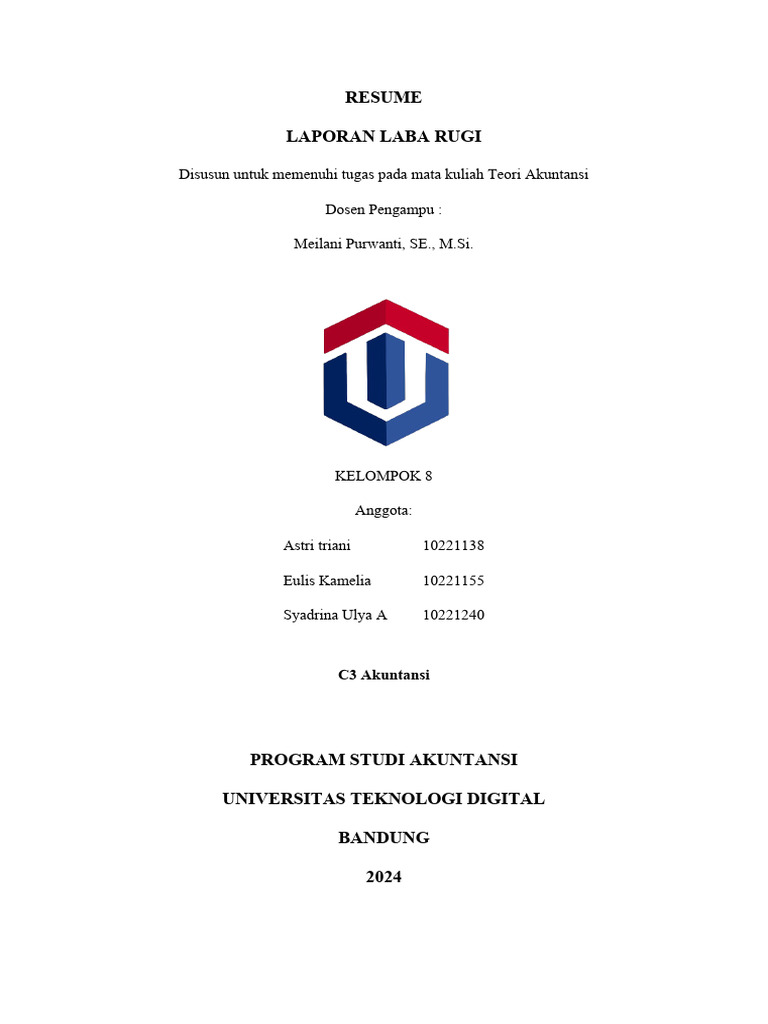 Resume Laporan Laba Rugi - Kelompok 8 | PDF | Bisnis | Teknologi & Rekayasa