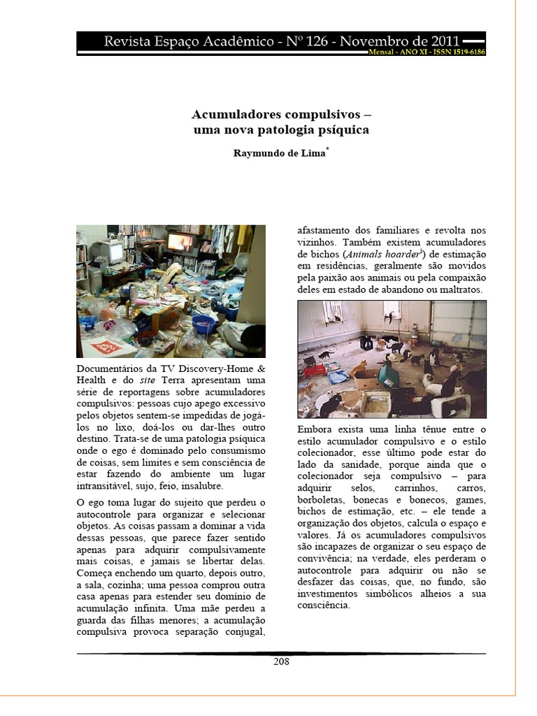 Acumuladores Compulsivos: Patologia Psíquica e Impactos Sociais | PDF ...