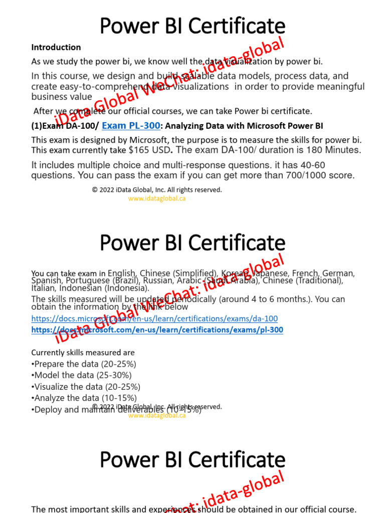 Power BI Certificate 1-4 | PDF | Databases | Table (Database)