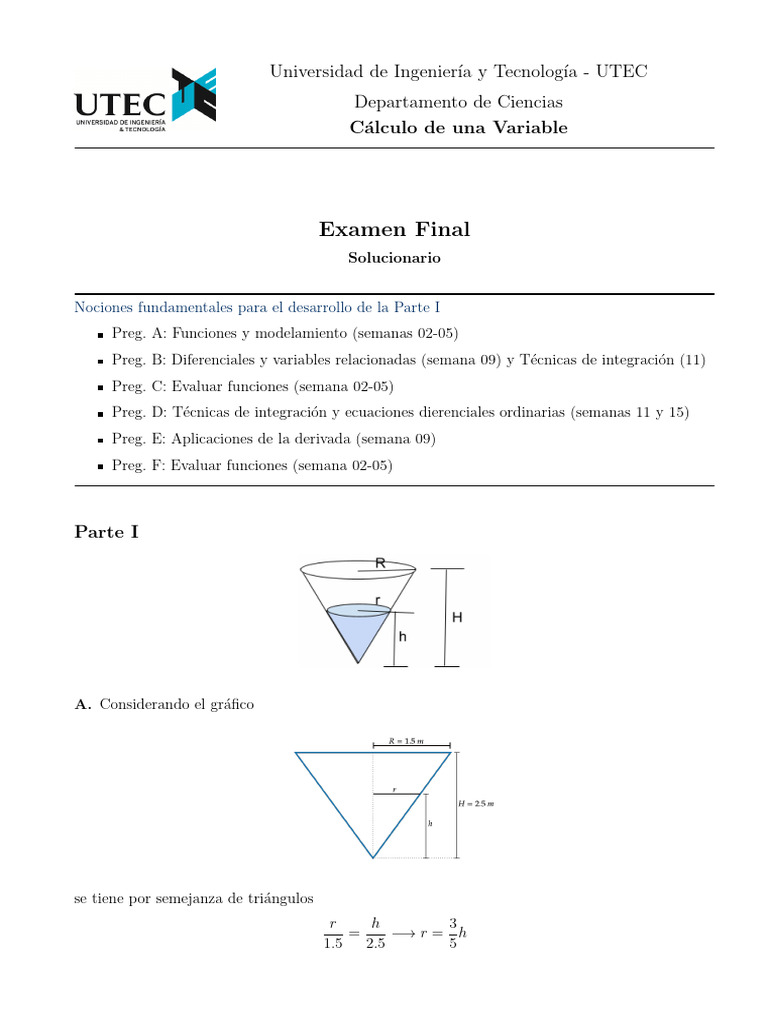 Solucionario de Cálculo UTEC | PDF | Integral | Matemáticas Aplicadas
