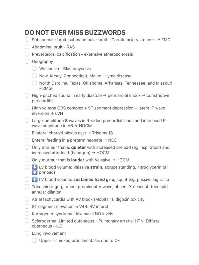 STEP2 CK Buzzwords | PDF | Knee | Crohn's Disease