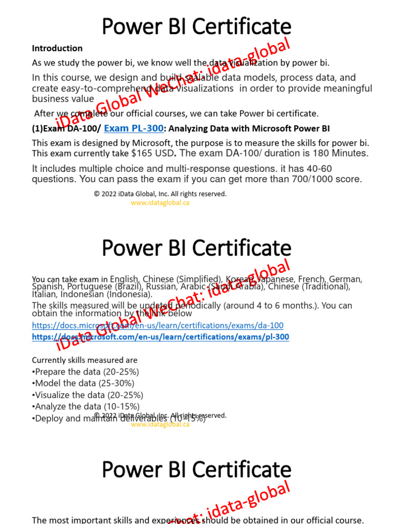 Power BI Certificate 1-12 | PDF | Databases | Table (Database)