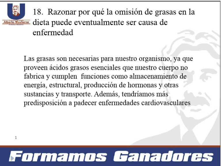 Importancia de las Grasas en la Dieta | PDF