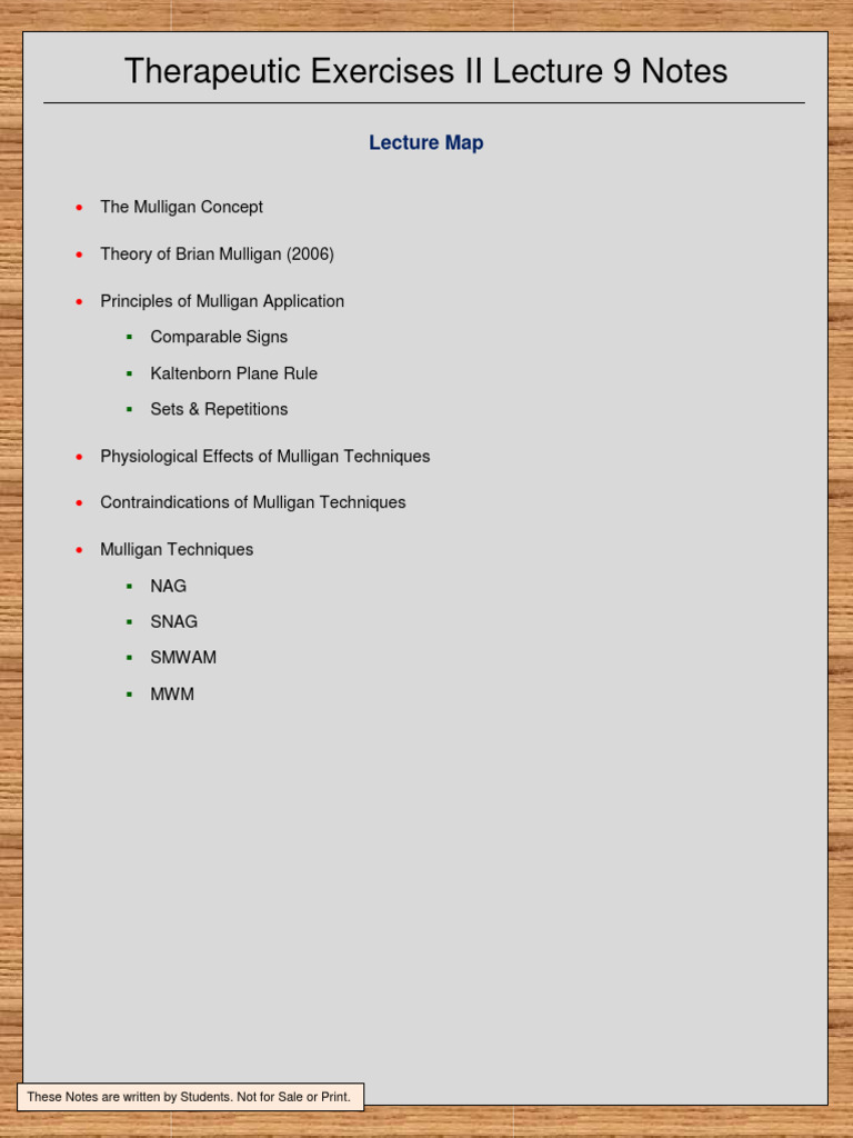 Therapeutic Exercises II Lecture 9 | PDF | Vertebral Column | Diseases ...