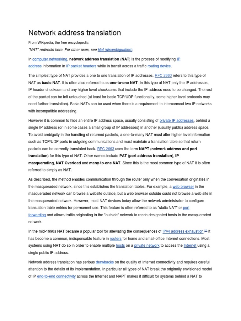 Nat | PDF | Port (Computer Networking) | Ip Address