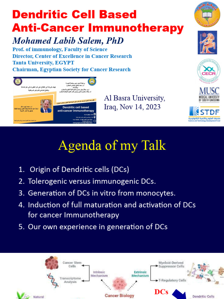 Dendritic Cell Based Anti-Cancer Immunotherapy by Prof. Mohamed Labib Salem, Faculty of Science ...