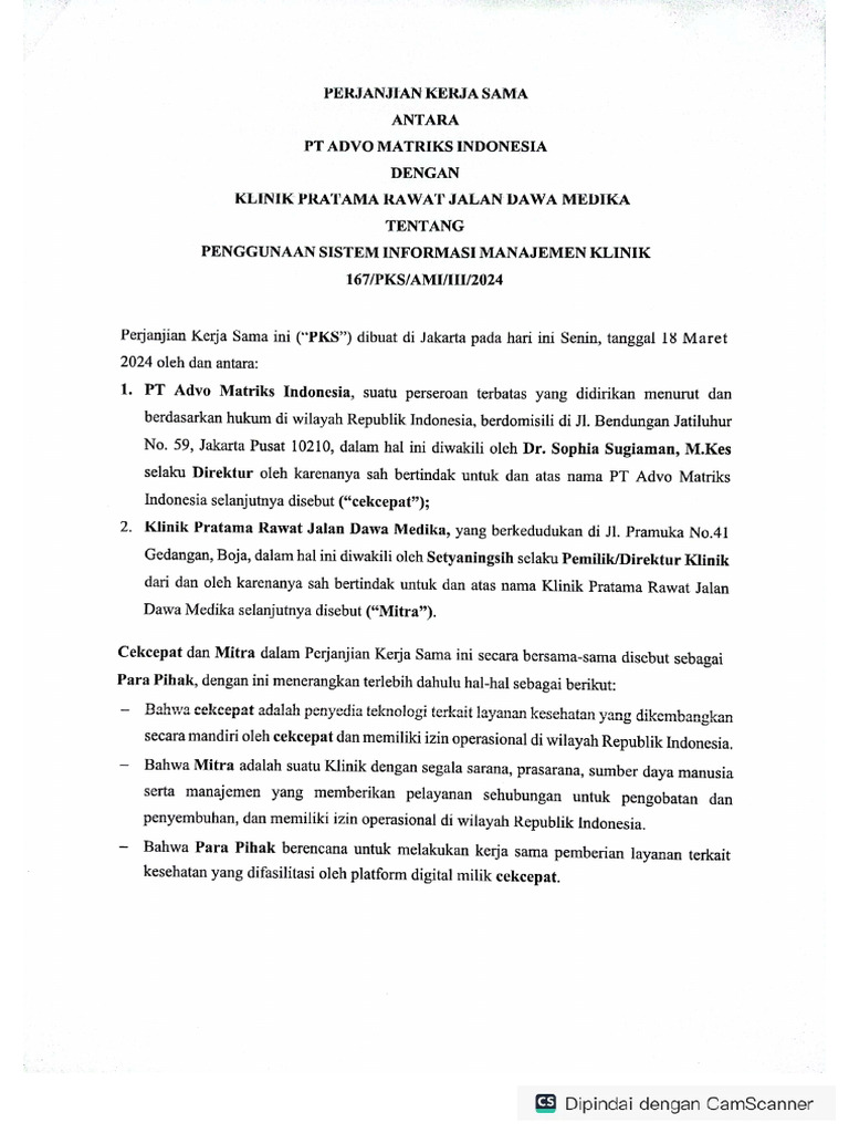 Surat Perjanjian ERM | PDF