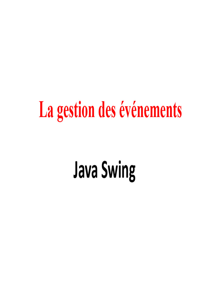 ProgEventSwing PIII | PDF | Java (Langage de programmation) | Interface (Informatique)