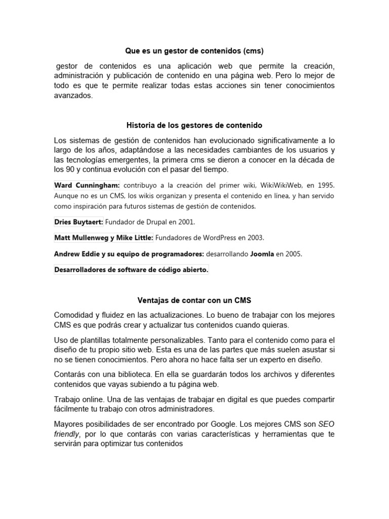Gestores de Contenido (Material de Estudio) Miercoles | PDF | Word Press | Computación en la nube