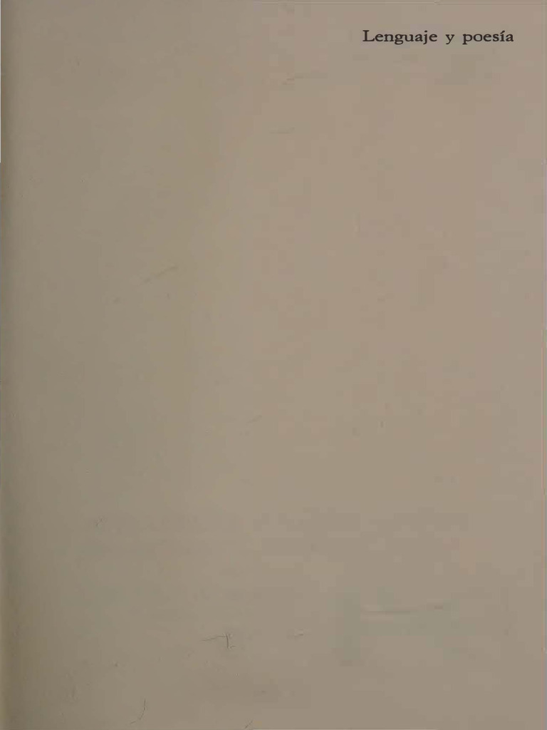 Jorge Guillén Álvarez - Lenguaje y Poesía-Alianza (1969) | PDF | Poesía
