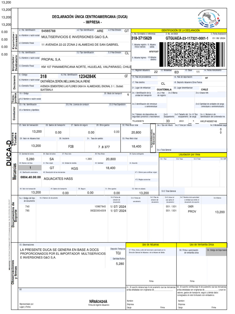 Declaración Única Centroamericana (DUCA) | PDF | aduana | Comercio