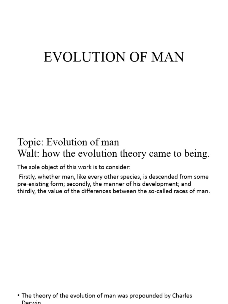 Evolution of Man | Download Free PDF | Stone Age | Paleolithic