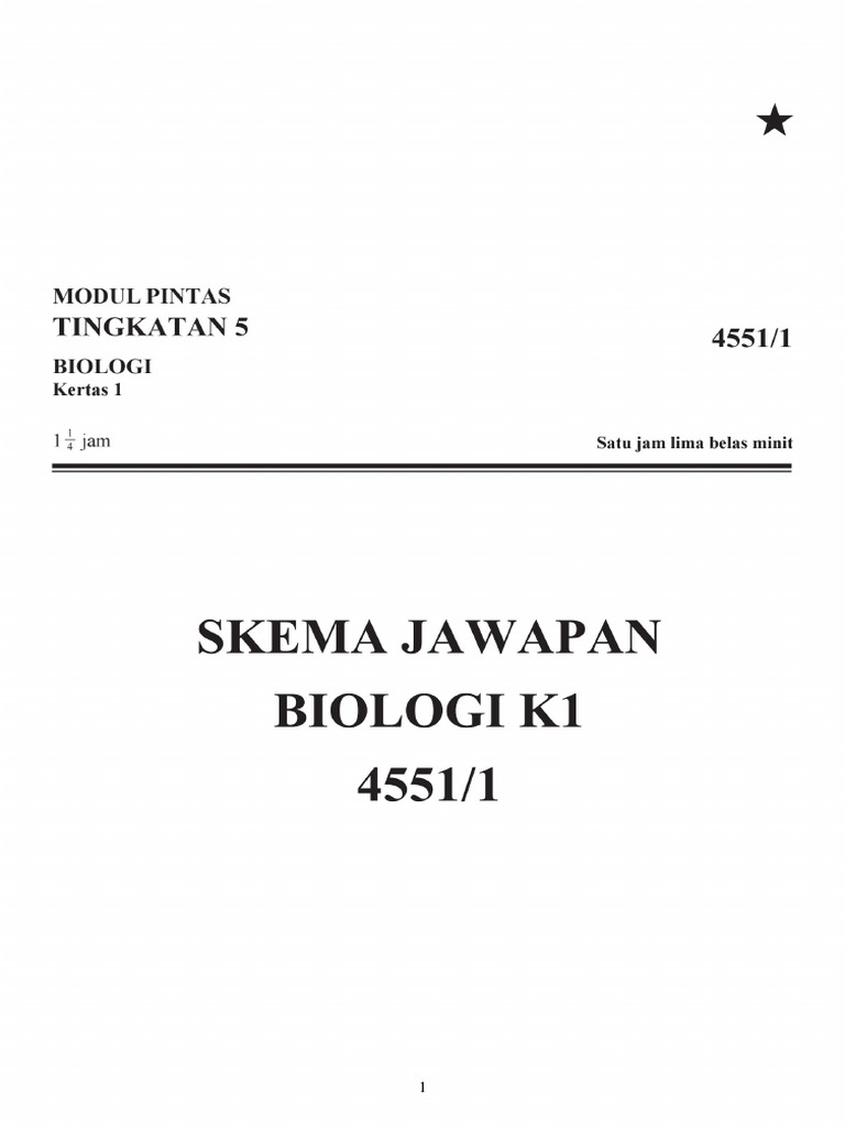 Skema Bio K1 Selangor 2023 - Set 1 | PDF Skema Bio K1 Selangor 2023 - Set 1 | PDF