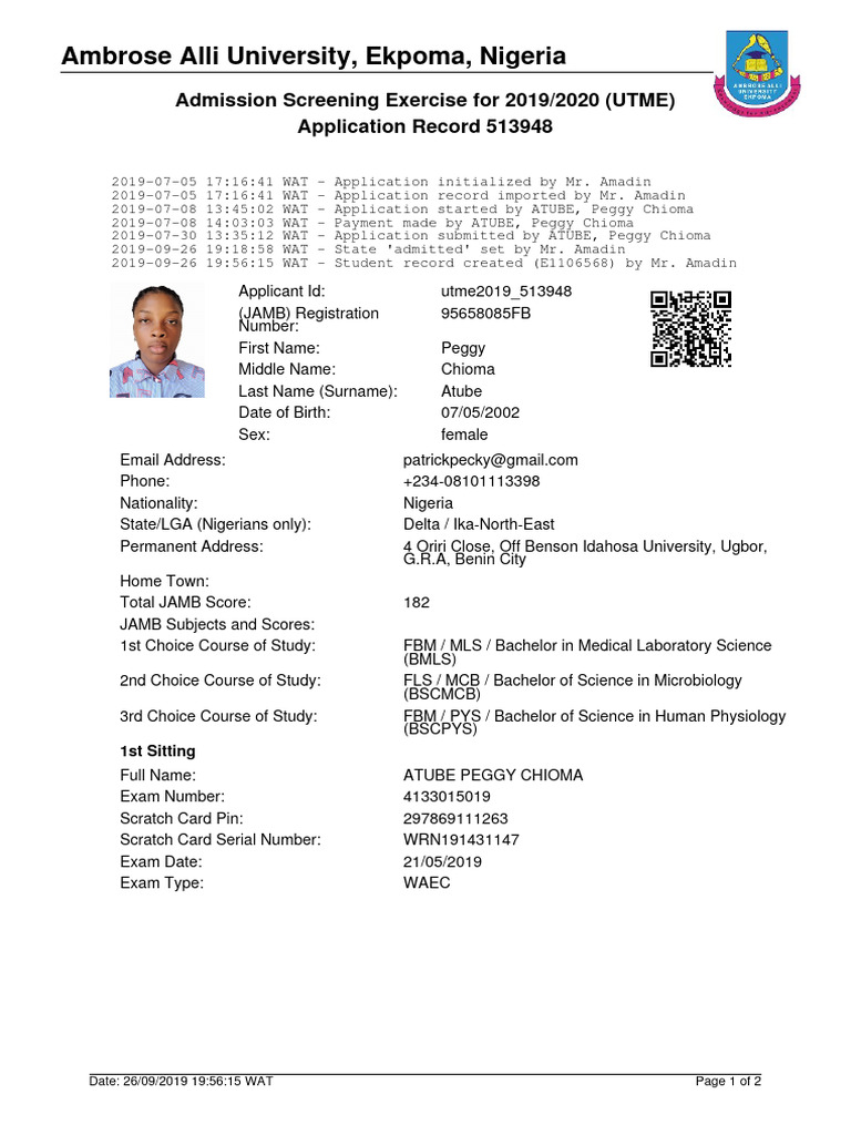 Application Slip | PDF