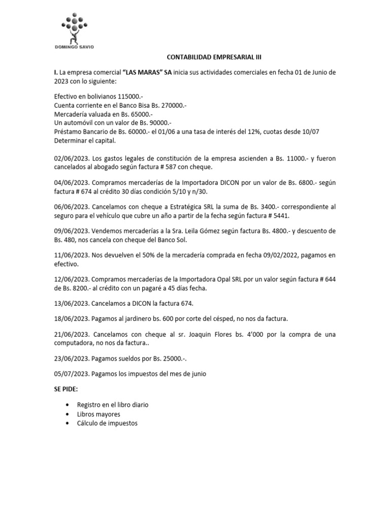 Actividad Contable Clases | PDF