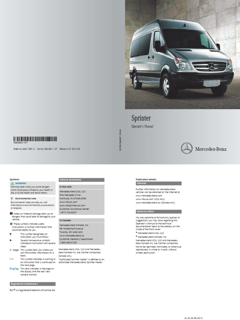 Sprinter Van Operators Manual 2013 | PDF | Anti Lock Braking System ...