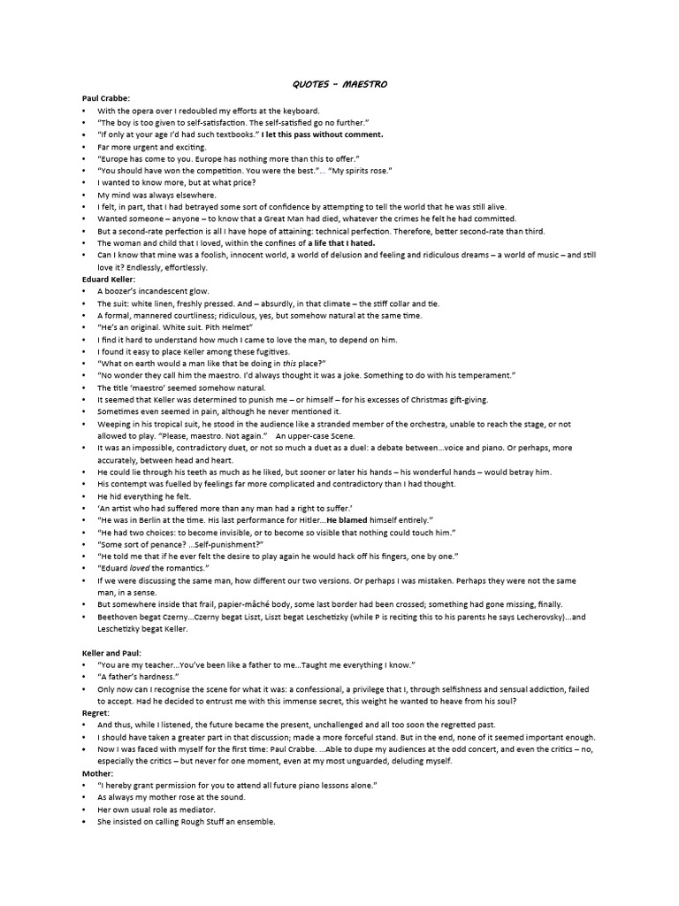 Maestro Quotes | PDF | Poetry