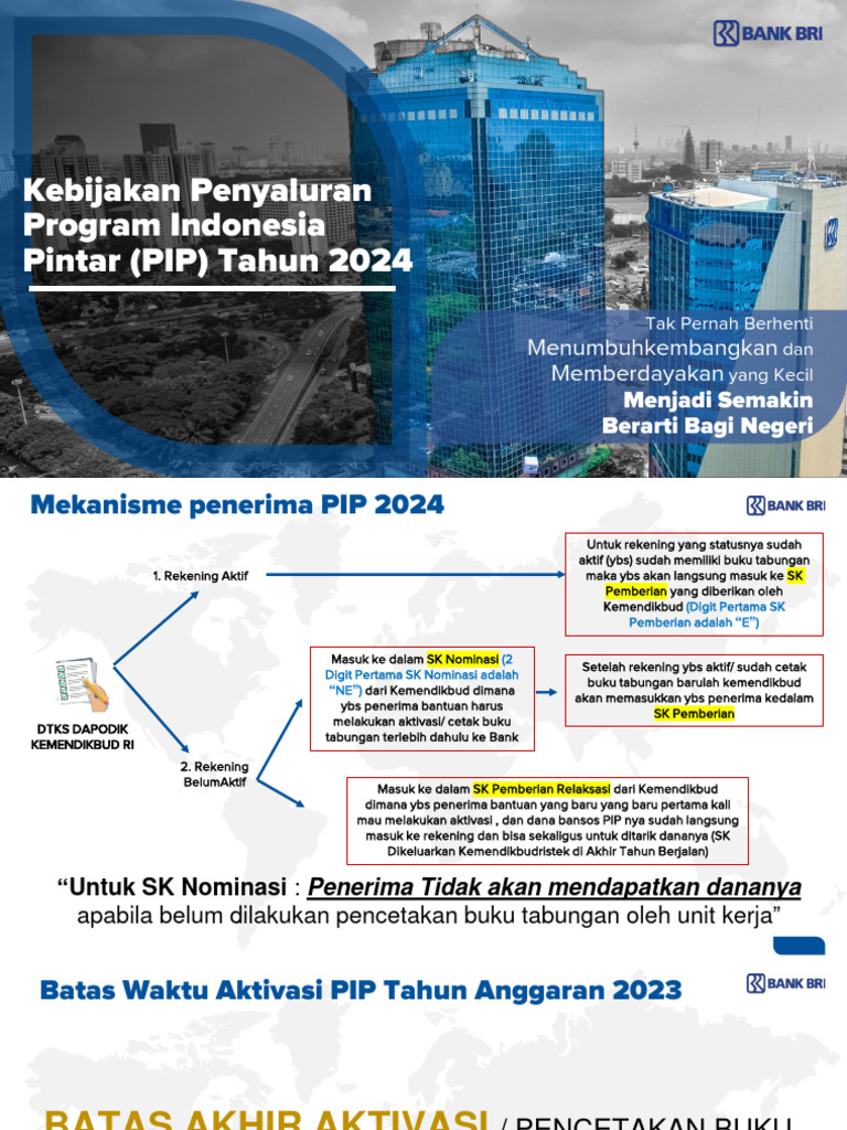 Persentasi Kebijakan Terbaru PIP Tahun 2024 | PDF