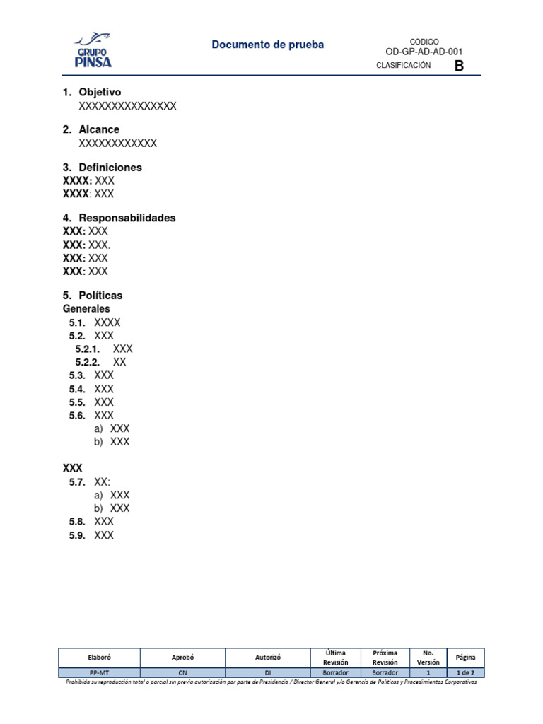 Documento de Prueba Cero Papel | PDF