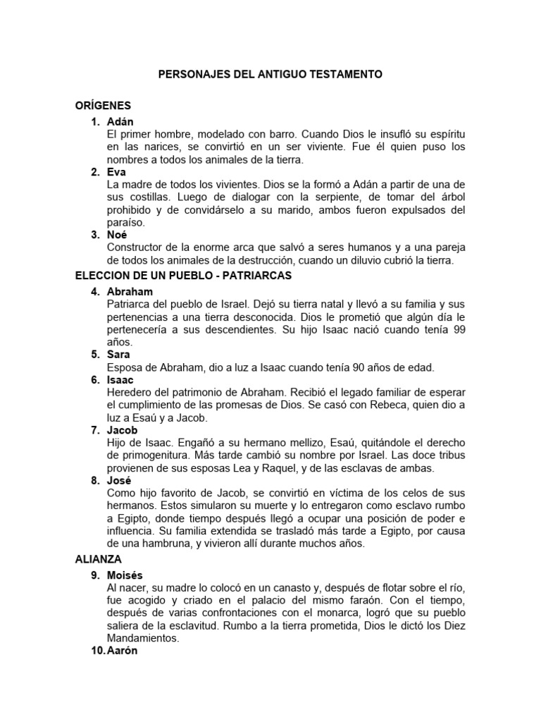 Personajes Del Antiguo Testamento | Descargar gratis PDF | Jacob | Isaac