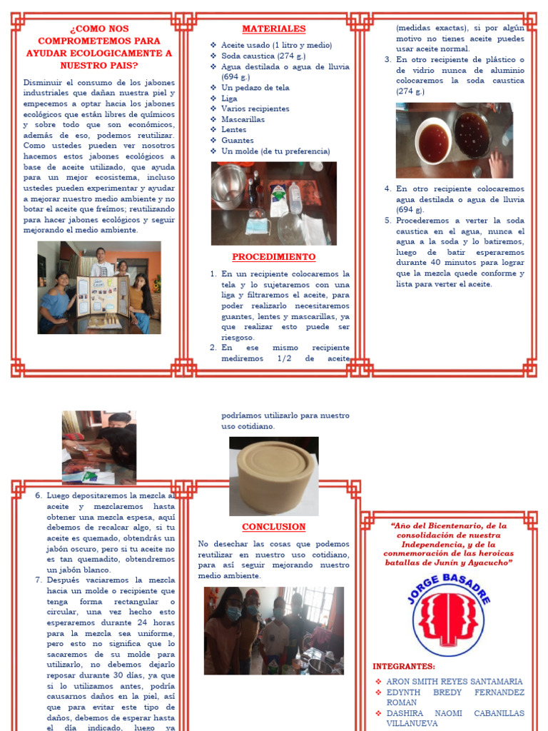 Triptico Liliana | PDF | Agua | Materiales