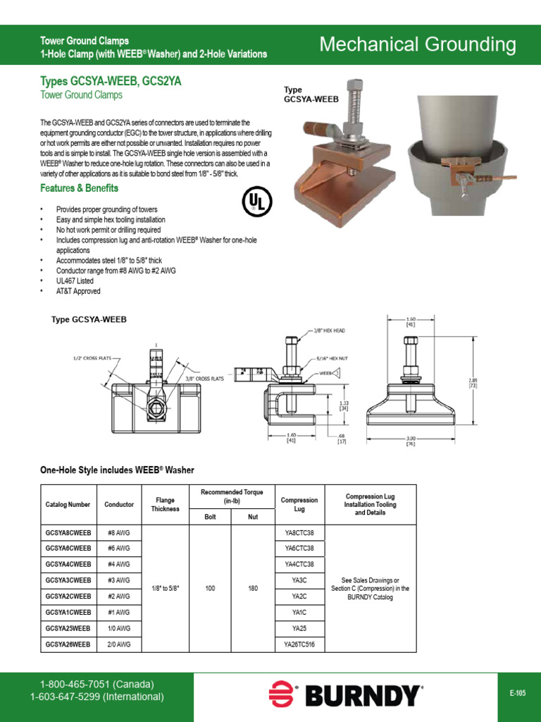 BUR GCS-WEEB GCS2YA Spec | PDF | Nut (Hardware) | Washer (Hardware)