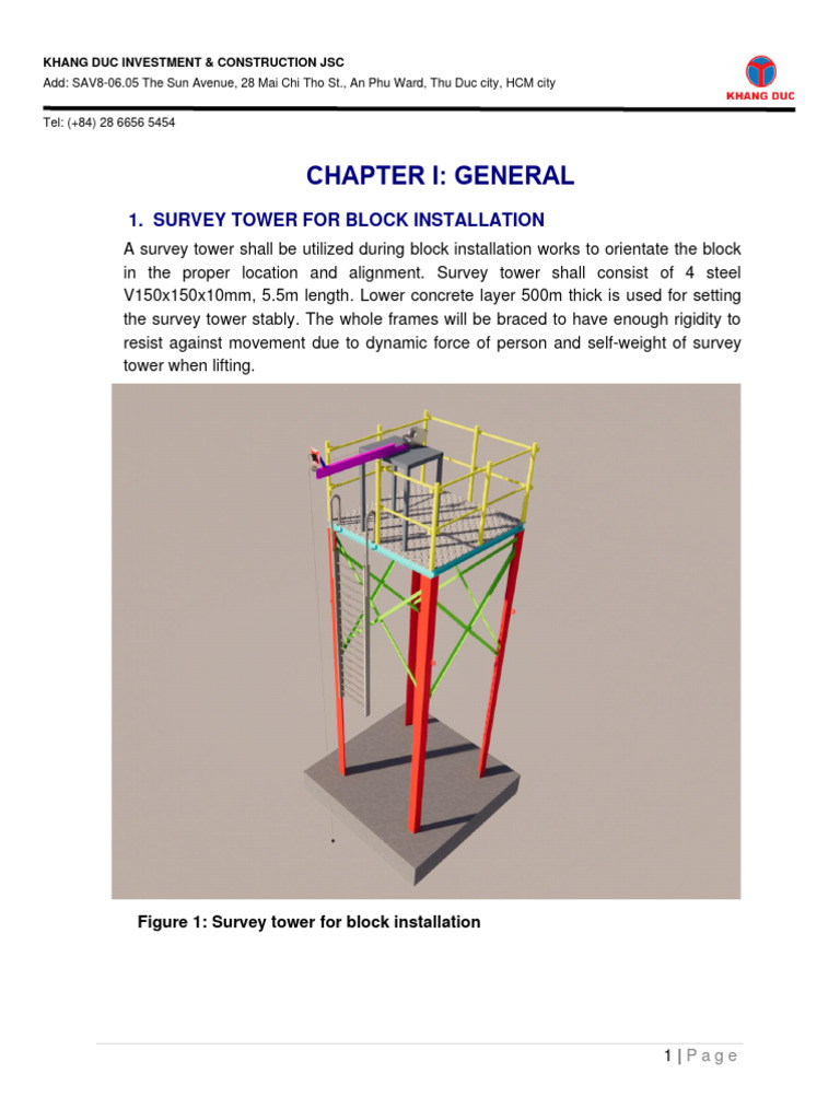 Calculation Report of Survey Tower For Block Installation | PDF ...