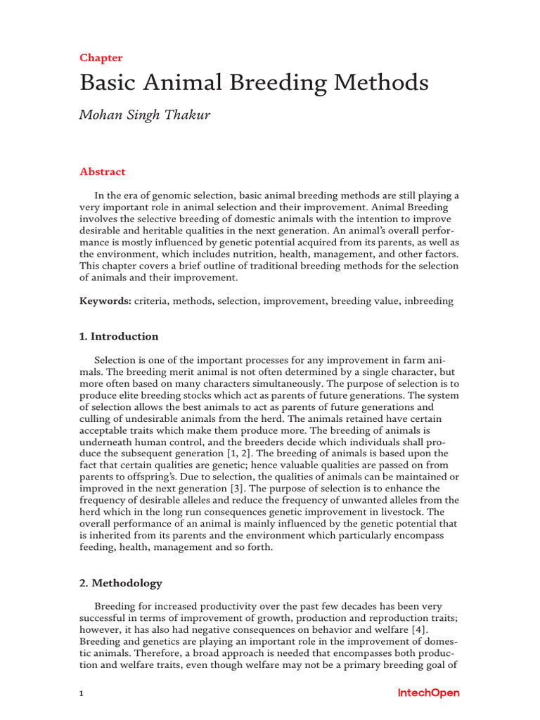 Basic Methods in Animal Breeding | PDF | Inbreeding | Zygosity