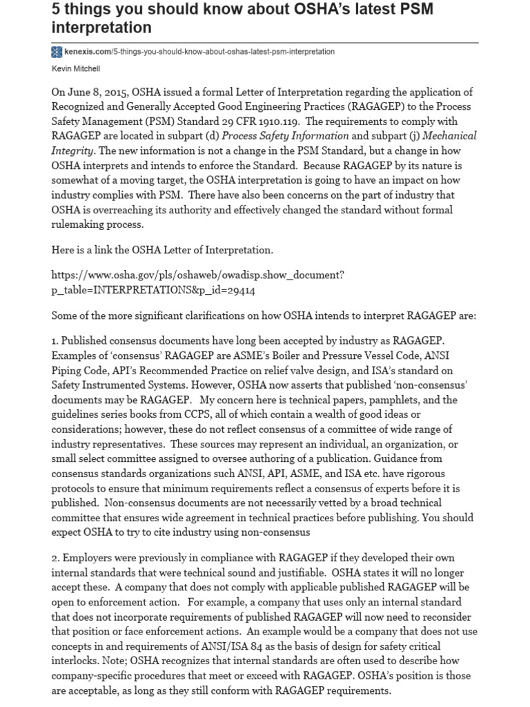 5 Things You Should Know About OSHA's Latest PSM Interpretation ...