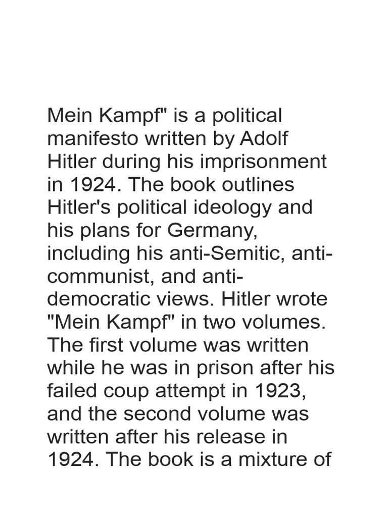 Hitler's Ideology in Mein Kampf | PDF | Nazi Germany | Adolf Hitler